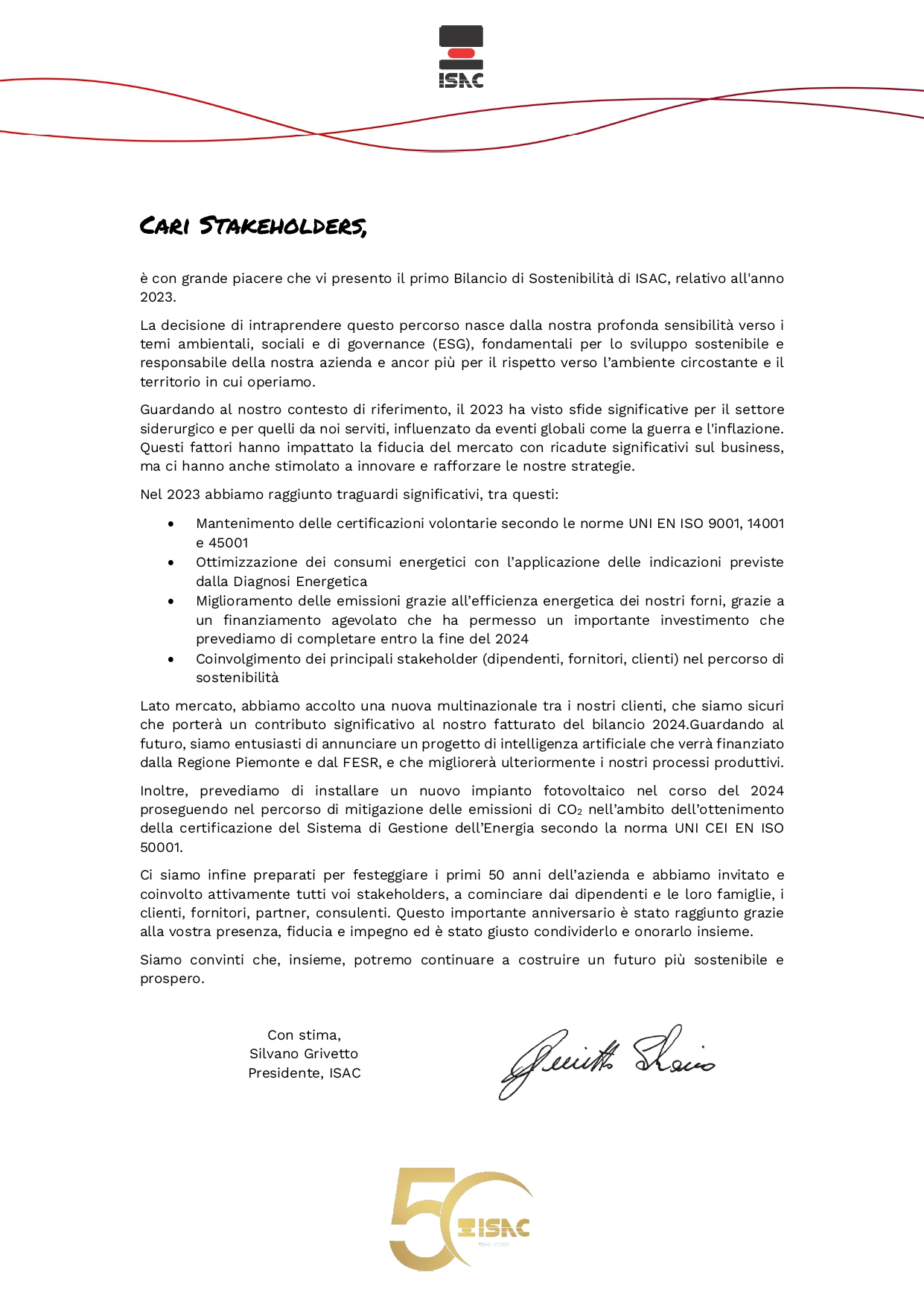 Isac Forging Our First Sustainability Report 2023